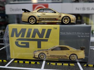 Mini gt #676 GTR R34 top secret gold, Hobbies & Toys, Toys & Games on ...