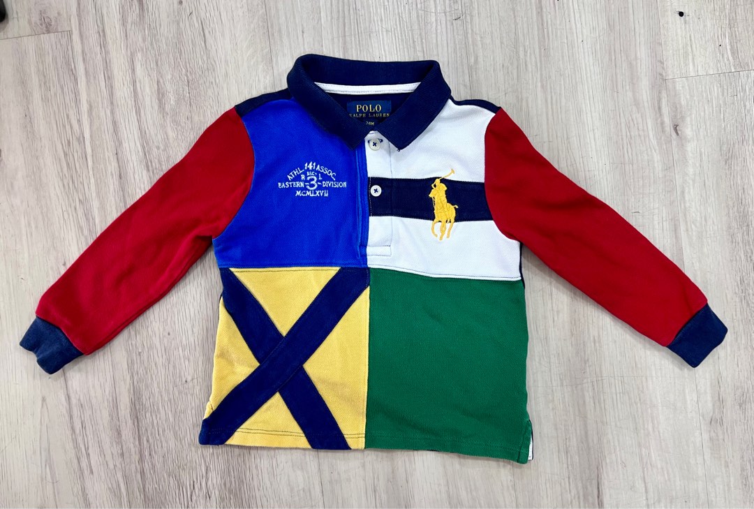Polo Ralph Lauren Patchwork Rugby 24M, Babies & Kids, Babies & Kids ...