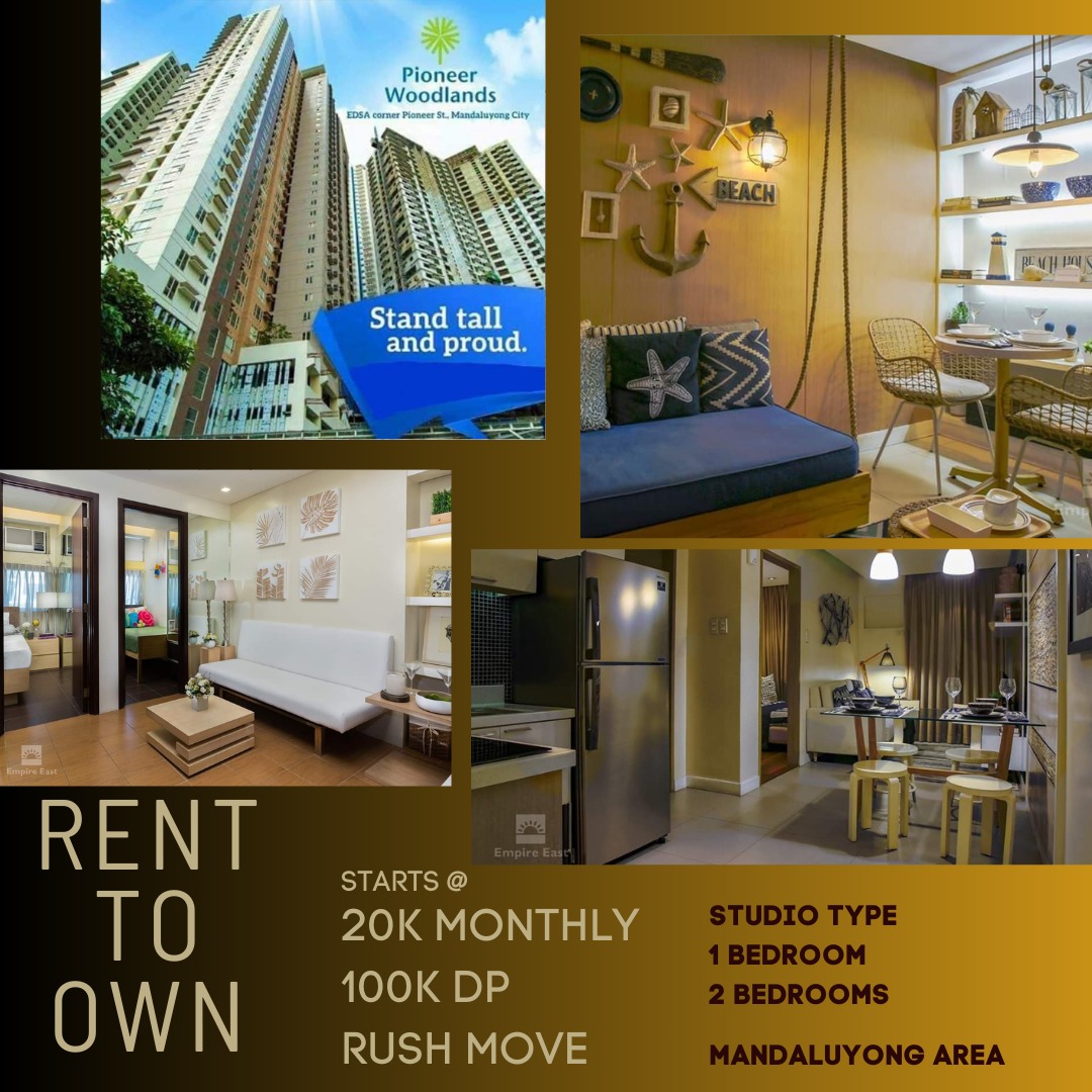 RUSH SALE 20k/mo. 1 bedroom Pioneer Woodlands Rent to own Condo Mandaluyong Area Best Selling ...