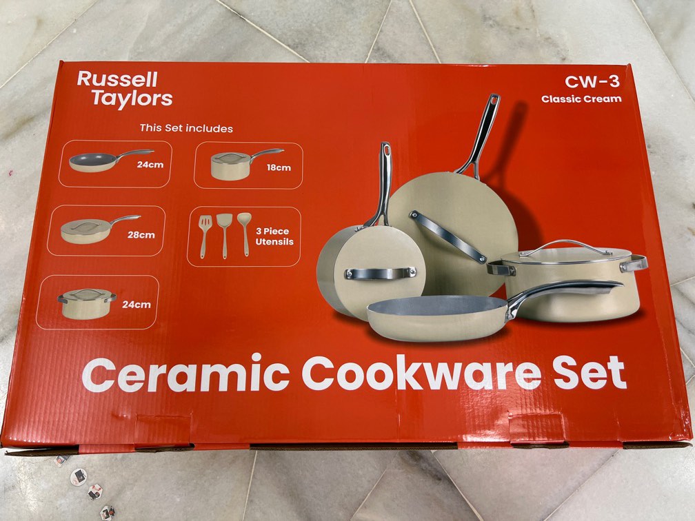 Russell Taylors CW-3 Ceramic Cookware Set, Furniture & Home Living ...