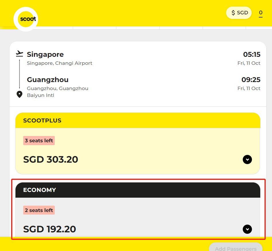 Scoot ticket- Singapore to Guangzhou, Tickets & Vouchers, Flights ...