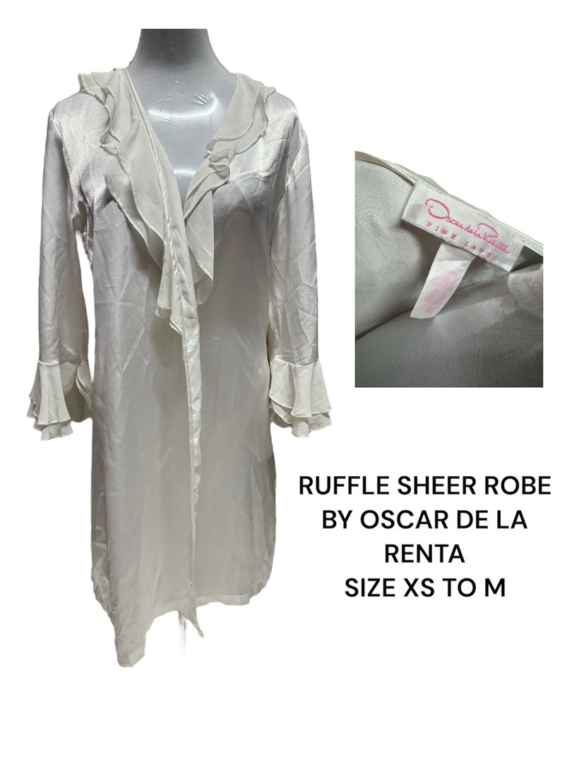 Sexy Sheer Ruffle Robe, Women's Fashion, New Undergarments & Loungewear ...