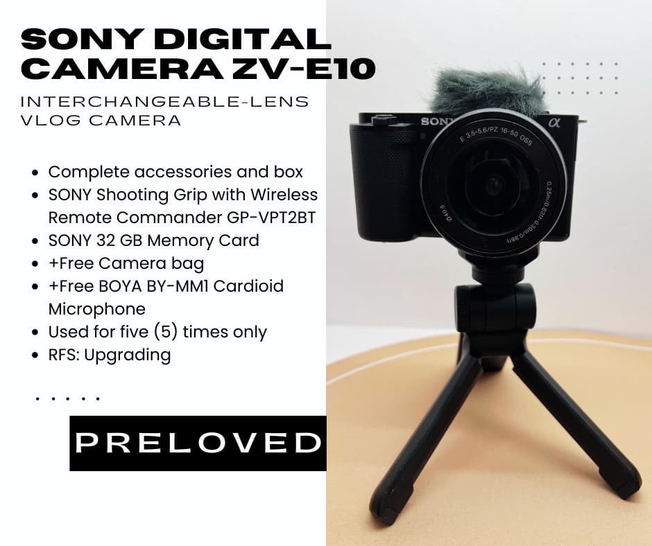 SONY Digital Camera ZV-E10, Photography, Cameras on Carousell