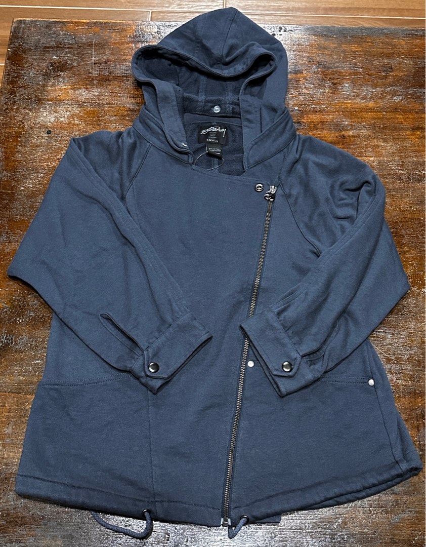 Stussy slant zipper, Men's Fashion, Tops & Sets, Hoodies on Carousell