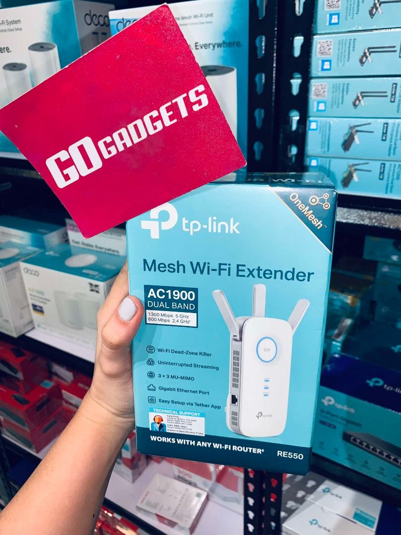 TP-Link RE550 AC1900 Dual Band Mesh MU-MIMO Wi-Fi Extender by GO ...