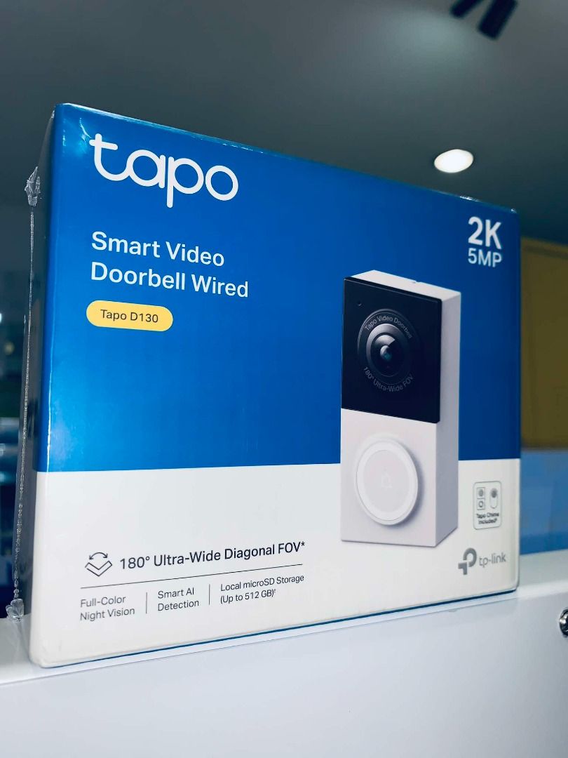 TP-Link Tapo D130 Smart Video Doorbell Wired, Furniture & Home Living ...