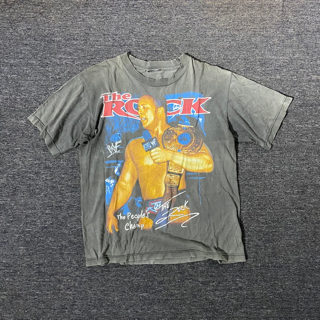 Vintage Bootleg Wrestling Shirt “The Rock”, Men's Fashion, Tops & Sets ...