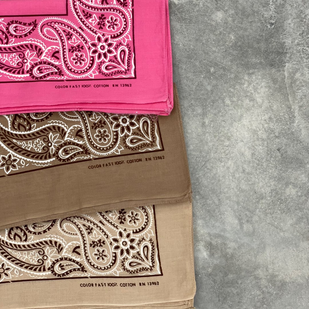 WASHED & IRONED Bandana Handkerchief Key Paisley Hankerchiefs Cotton ...