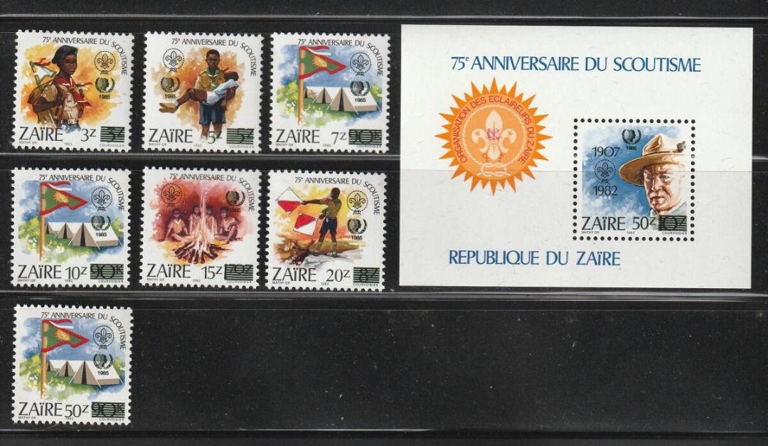 Zaire 1979-86 Five complete sets MNH, Each $10-$27, 興趣及遊戲, 收藏品及紀念品, 郵票及 ...