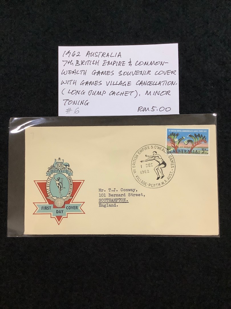 1962 Australia 7th British Empire & Commonwealth Games Souvenir Cover ...