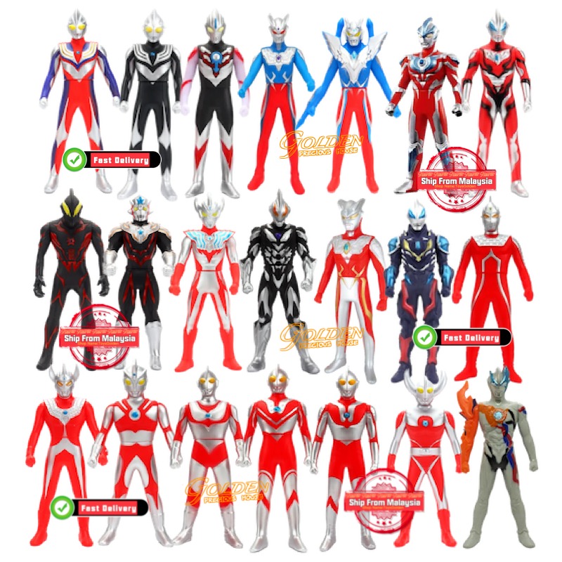 30cm Big Ultraman Soft Rubber Figure Zoffy Ace Jack Seven Taro Tregear ...