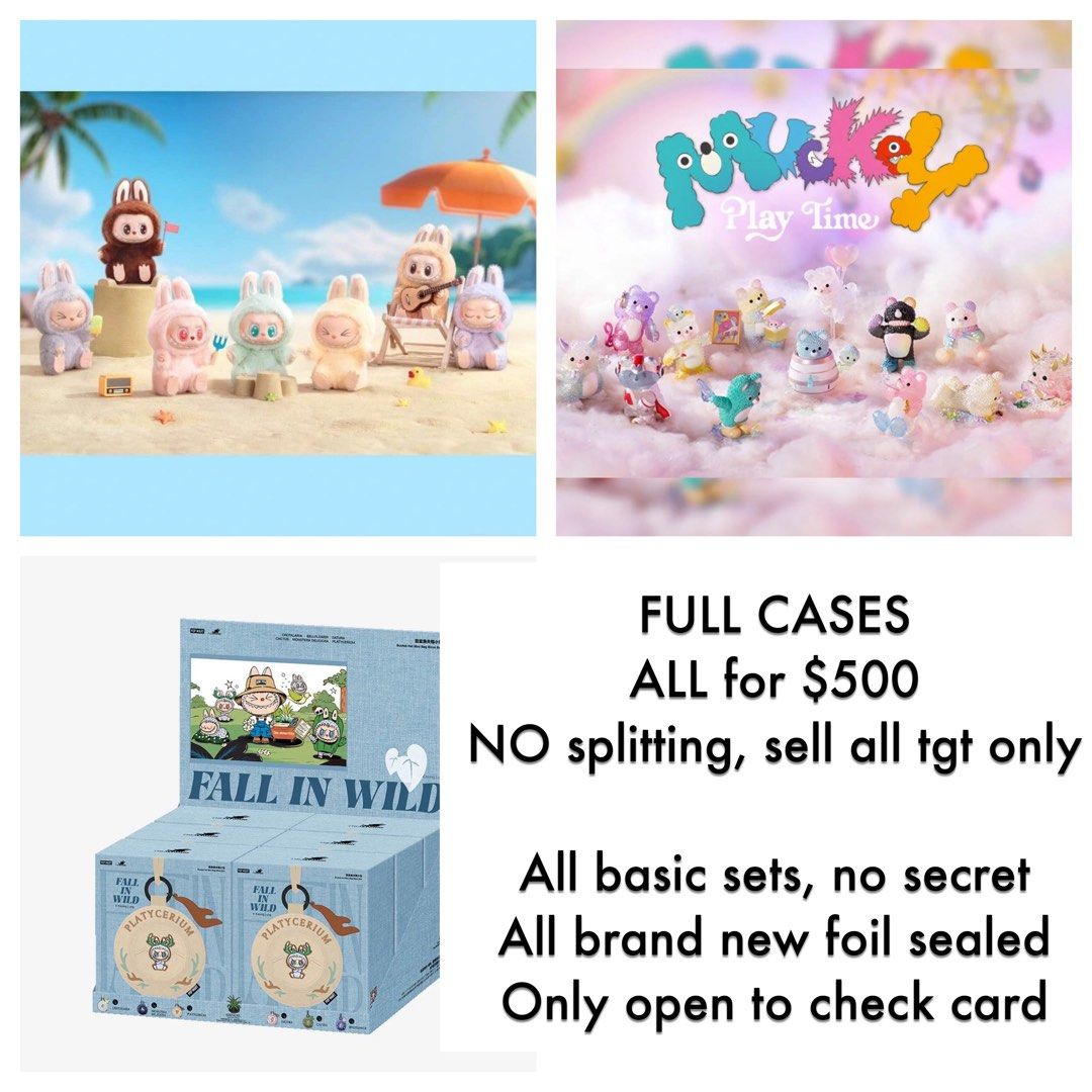 ALL FOR $500 BNIF Labubu Vinyl Have a seat plush Blindbox figure fall ...