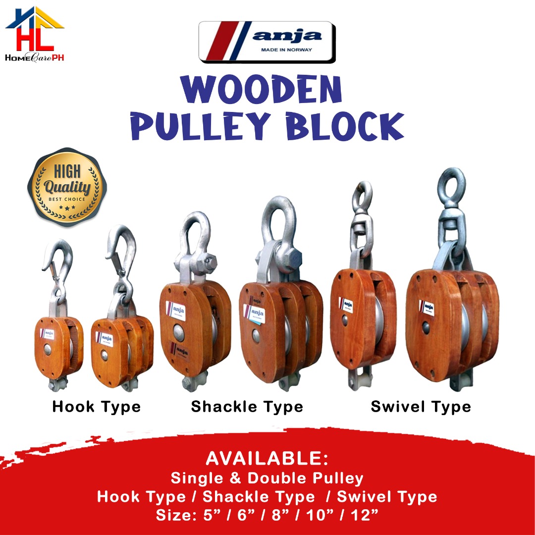 Anja Wooden Pulley Blocks 5" / 6" / 8" / 10" / 12", Commercial ...