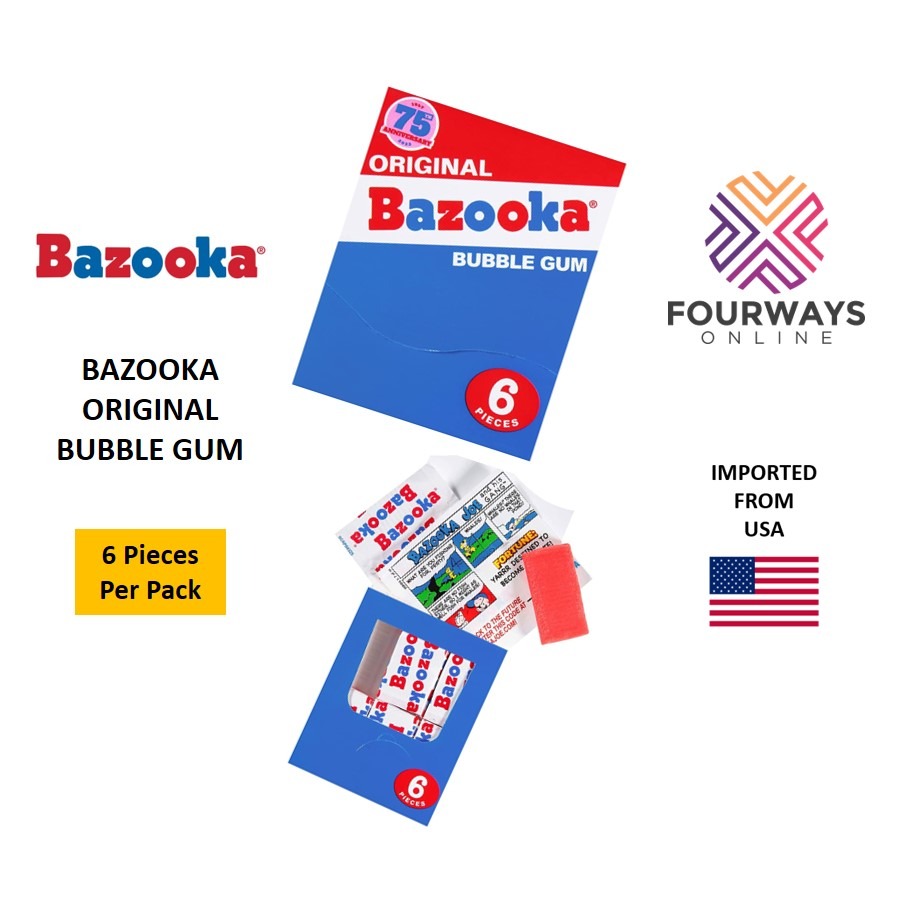 Bazooka Bubble Gum 6 Piece-Pack, Food & Drinks, Other Food & Drinks on ...