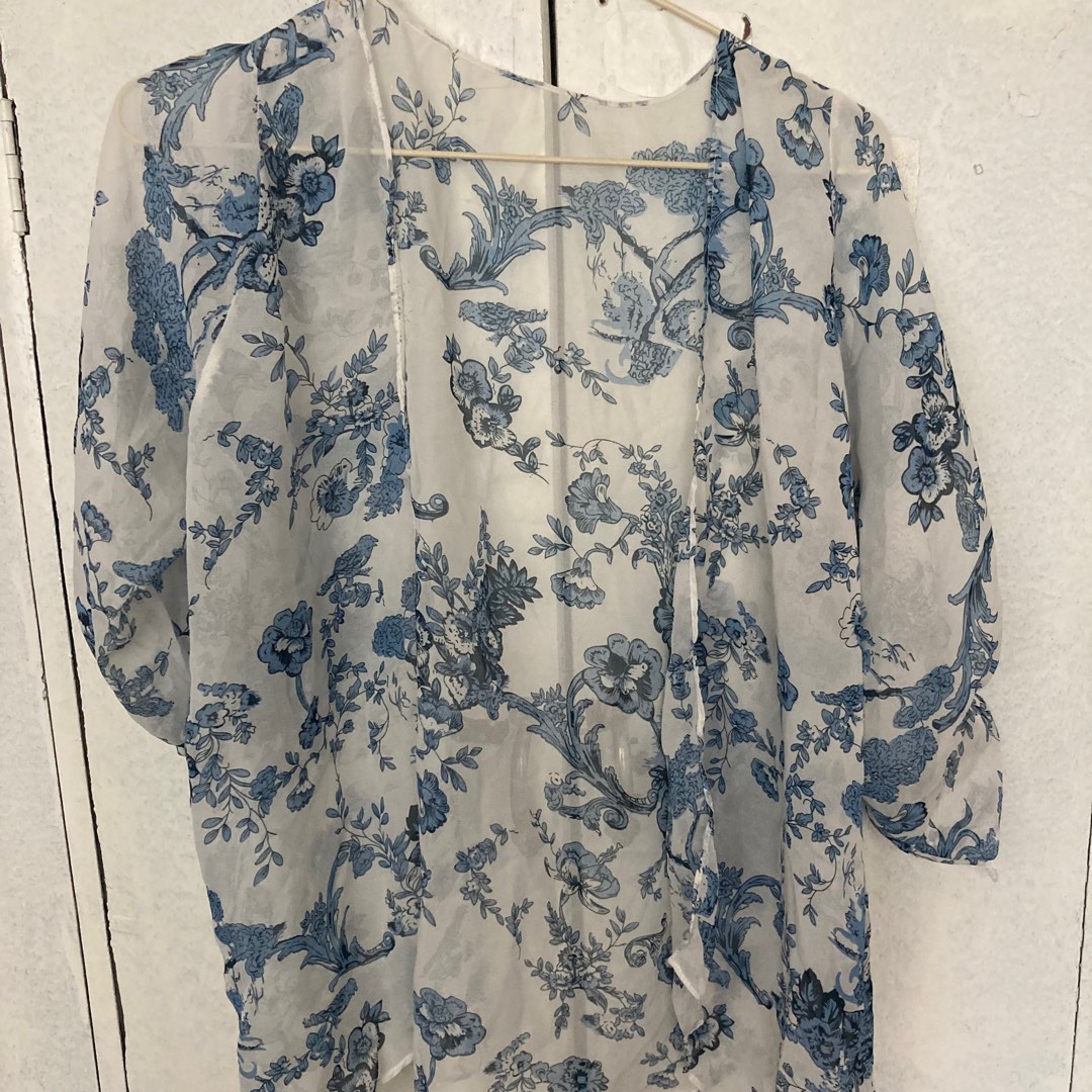 Blue Beach Cover Up, Women's Fashion, Coats, Jackets and Outerwear on ...