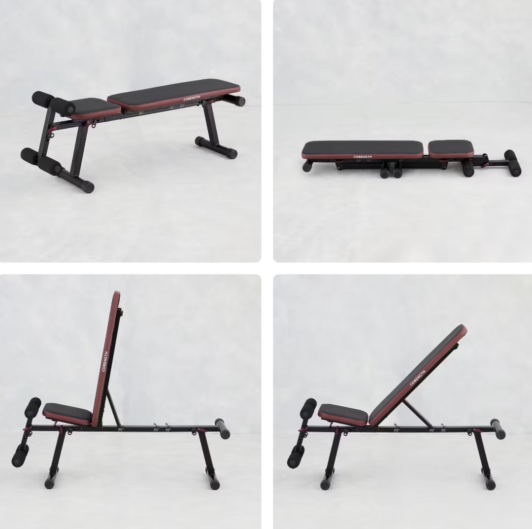 Decathlon CORENGTH Foldable Weight Training Bench 摺疊式健身椅, 運動產品, 運動與健身 ...