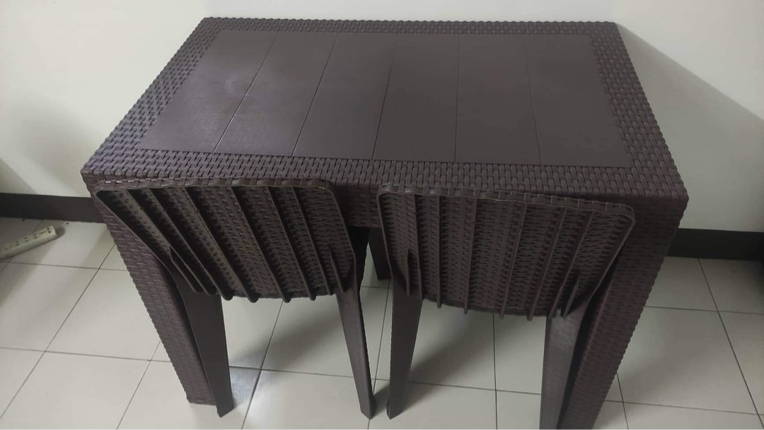 Dining Table and Chairs set - Brown Plastic, Furniture & Home Living ...