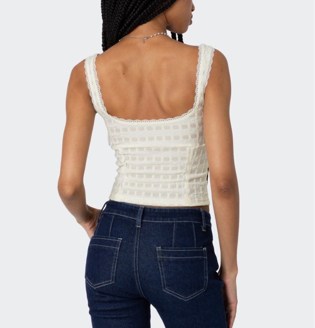 edikted lace top, Women's Fashion, Tops, Sleeveless on Carousell
