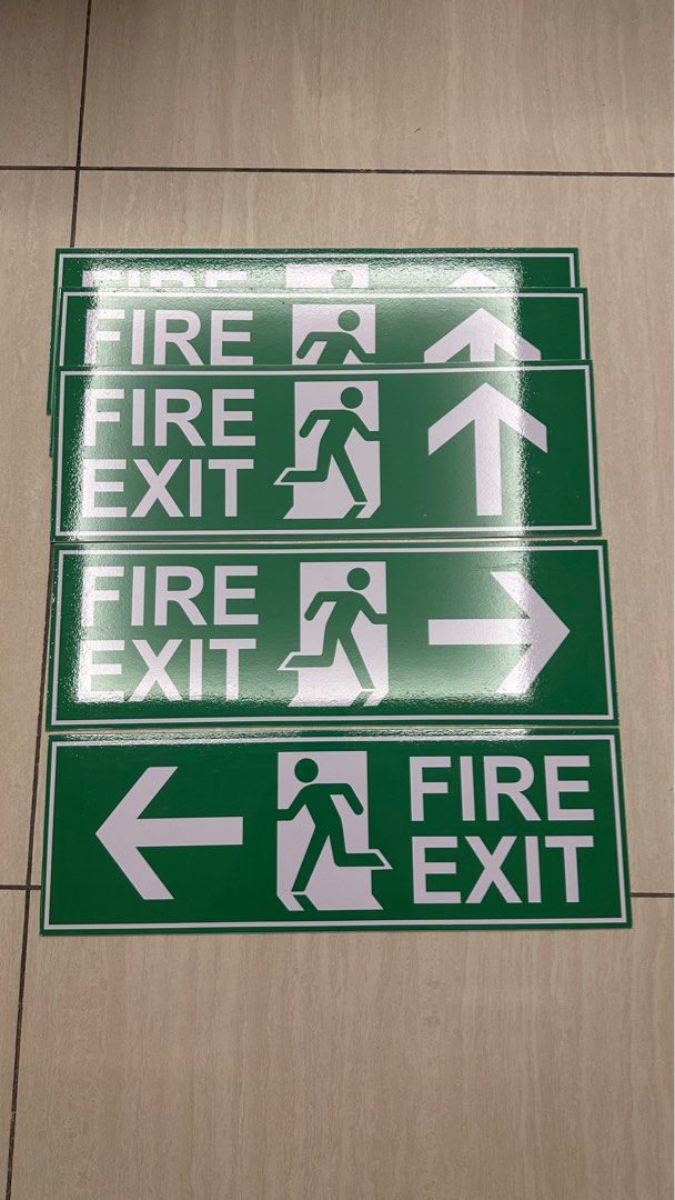 Emergency Building Escape Fire Exit Sign - PVC Plastic Label, Babies ...