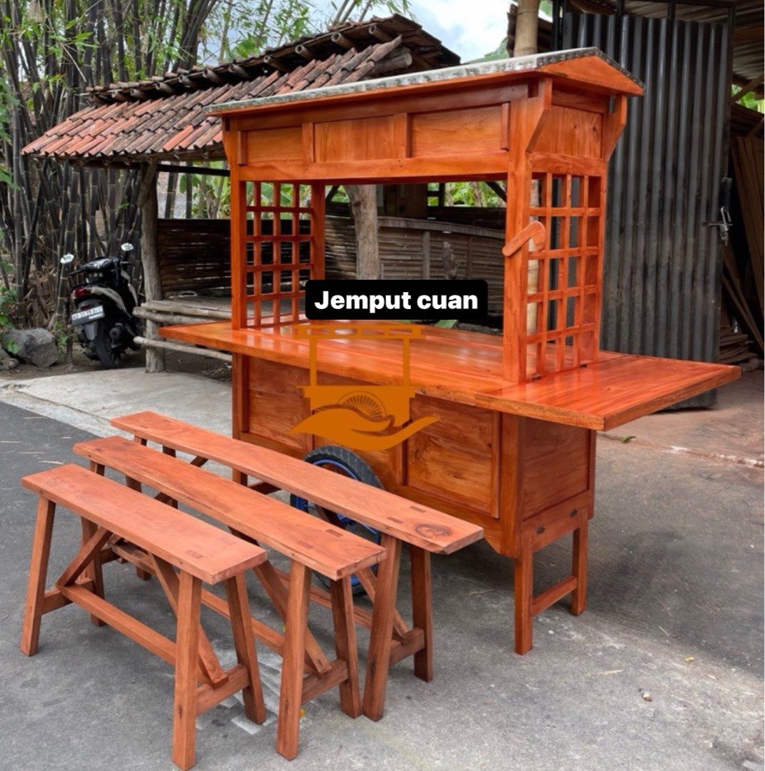 Gerobak Angkringan Kayu Mahoni Bukan Triplek Abalabal Kokoh Kuat Warung ...