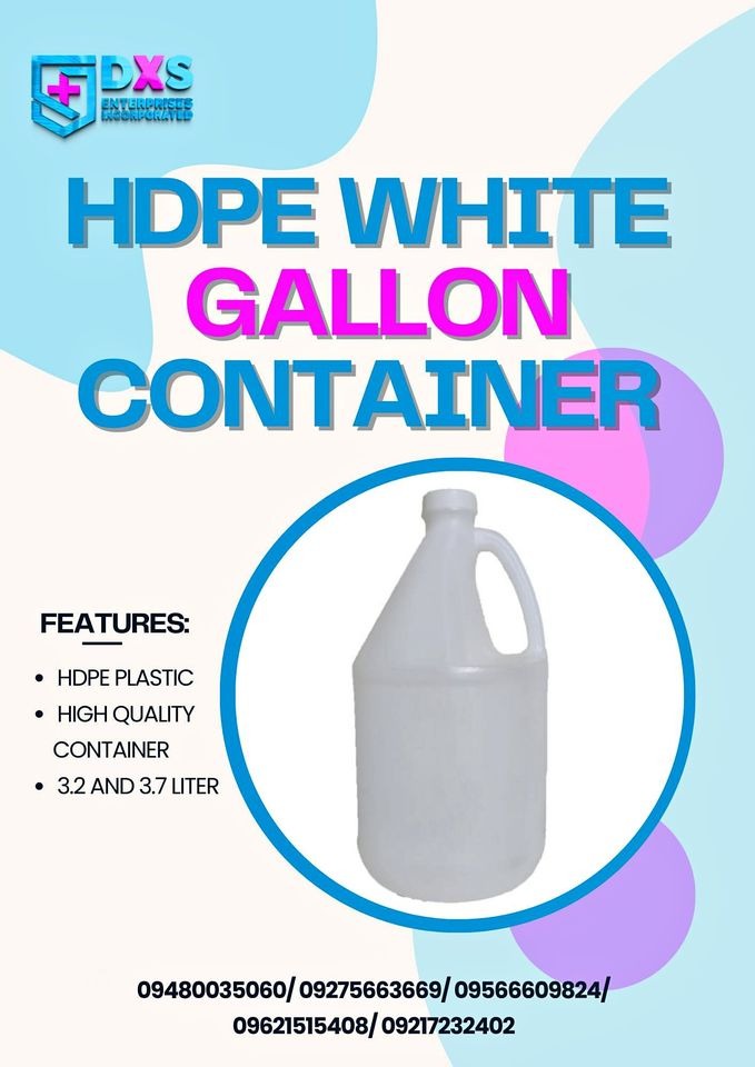 HDPE WHITE GALLON CONTAINER 3.2 LITERS / 3.7 LITERS AVAILABLE ...