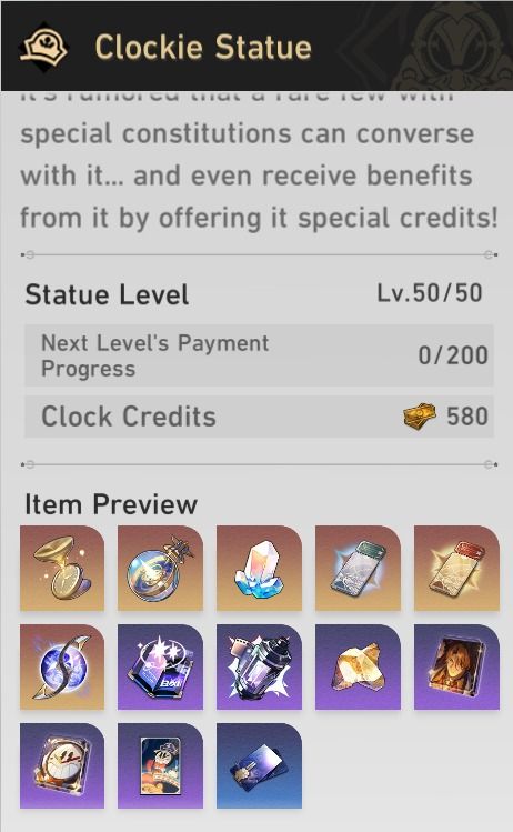 Honkai Star Rail - MAX CLOCKIE STATUE SERVICE, Video Gaming, Gaming ...