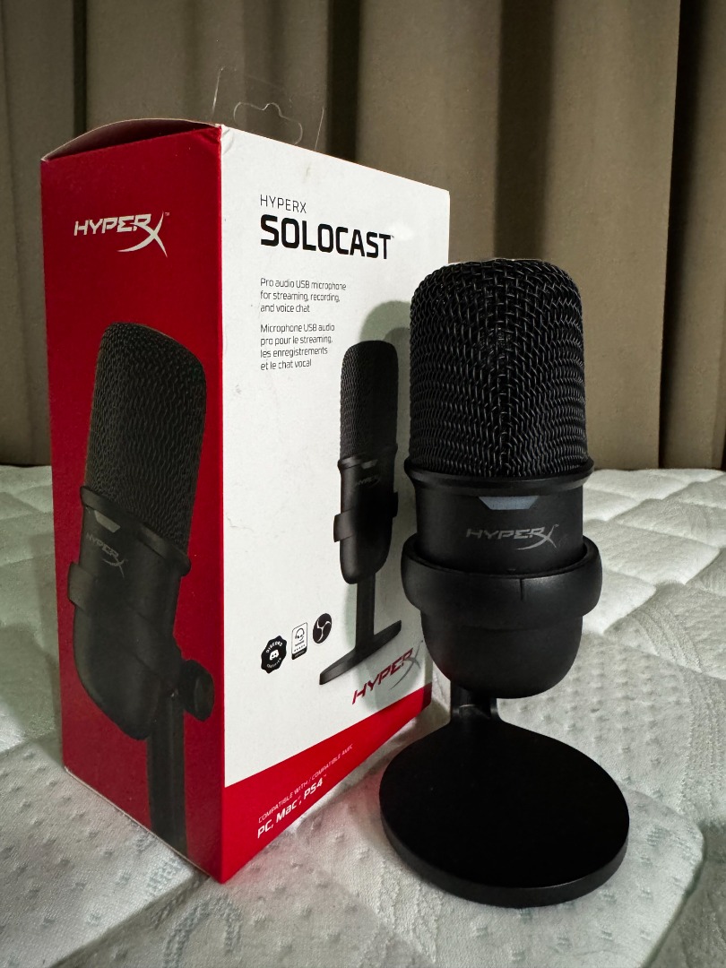 HyperX SoloCast USB-C Microphone - Black, Audio, Microphones on Carousell