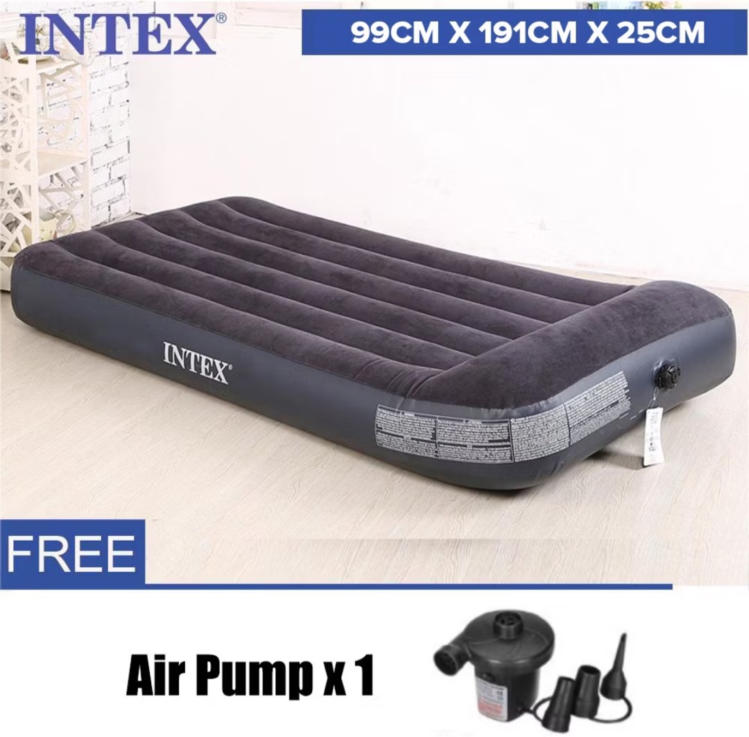 INTEX Double Size Inflatable Air Bed Matress Tilam, Furniture & Home Living, Furniture, Bed ...