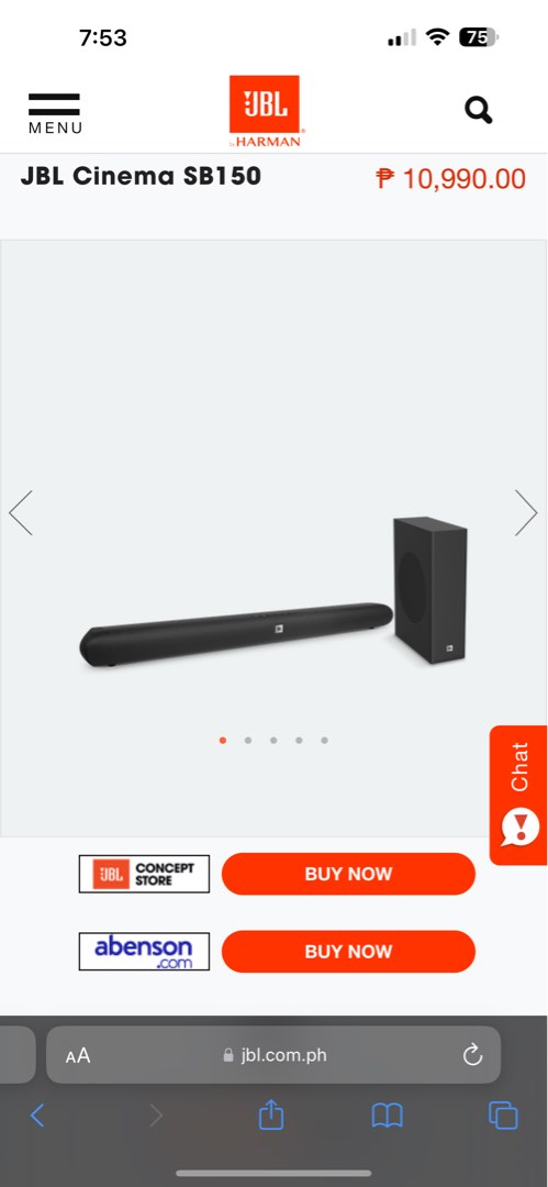 JBL cinema SB150 wireless soundbar, Audio, Soundbars, Speakers ...