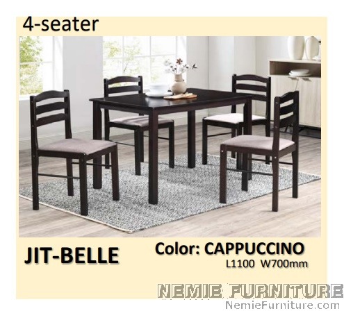 JIT BELLE dining table with 4 chairs, Furniture & Home Living ...