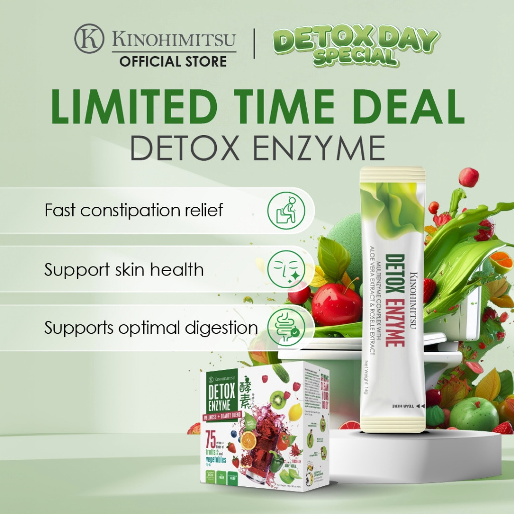 Kinohimitsu Detox Enzyme Plant-Based Supplement Sachet 14g ...