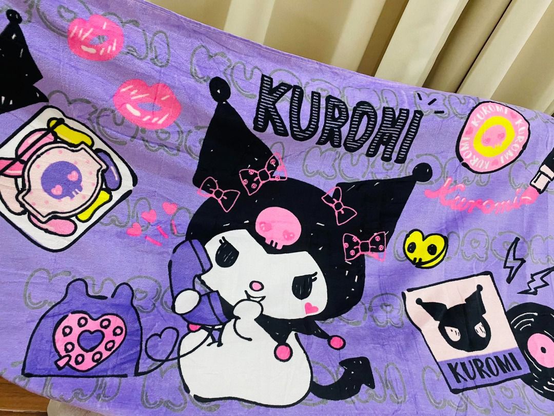 Kuromi Bath Towel, Hobbies & Toys, Memorabilia & Collectibles, Fan ...
