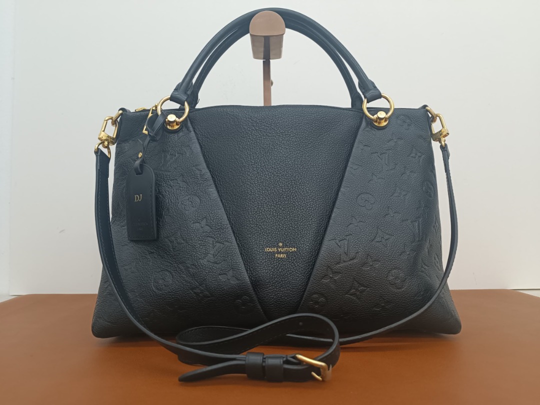 LOUIS VUITTON M44421 V TOTE MM BLACK EMPREINTE LEATHER GHW (INITIALS ...