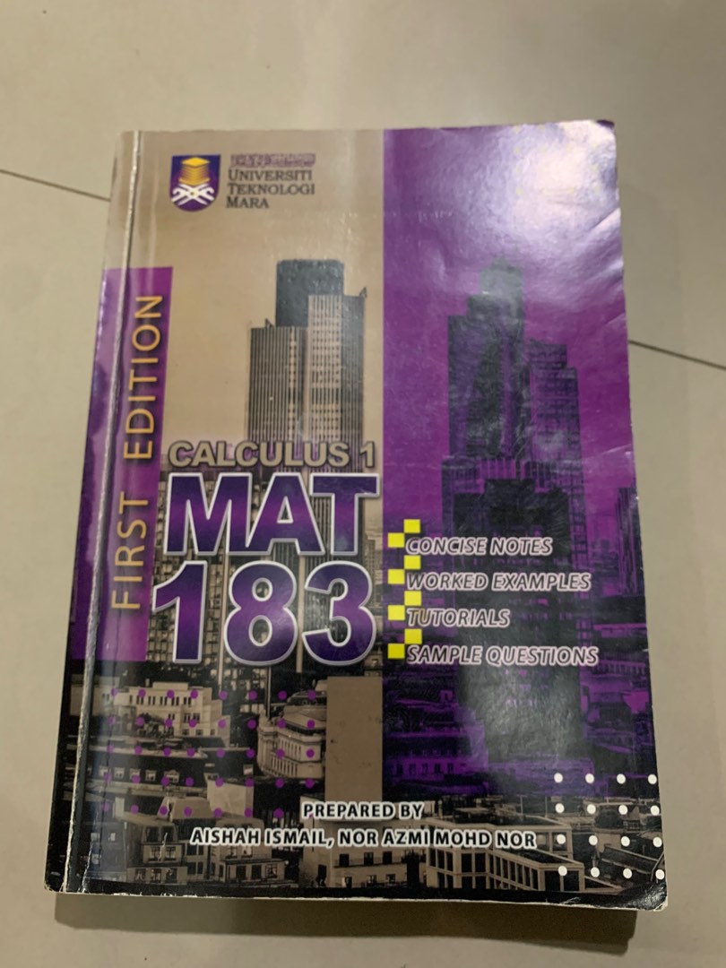 Mat 183 - calculus 1 textbook/exercise, Hobbies & Toys, Books & Magazines, Textbooks on Carousell