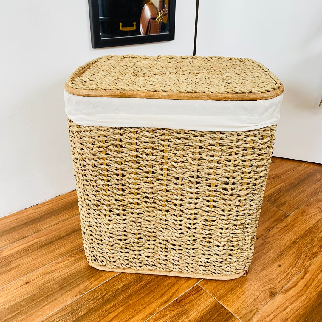 Native Buri Rattan Handmade Laundry Basket/Hamper/Organizer, Furniture ...