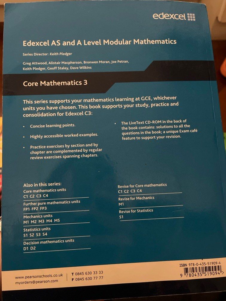 Pearson Edexcel Core Mathematics 3 AS and A Level Modular Mathematics ...
