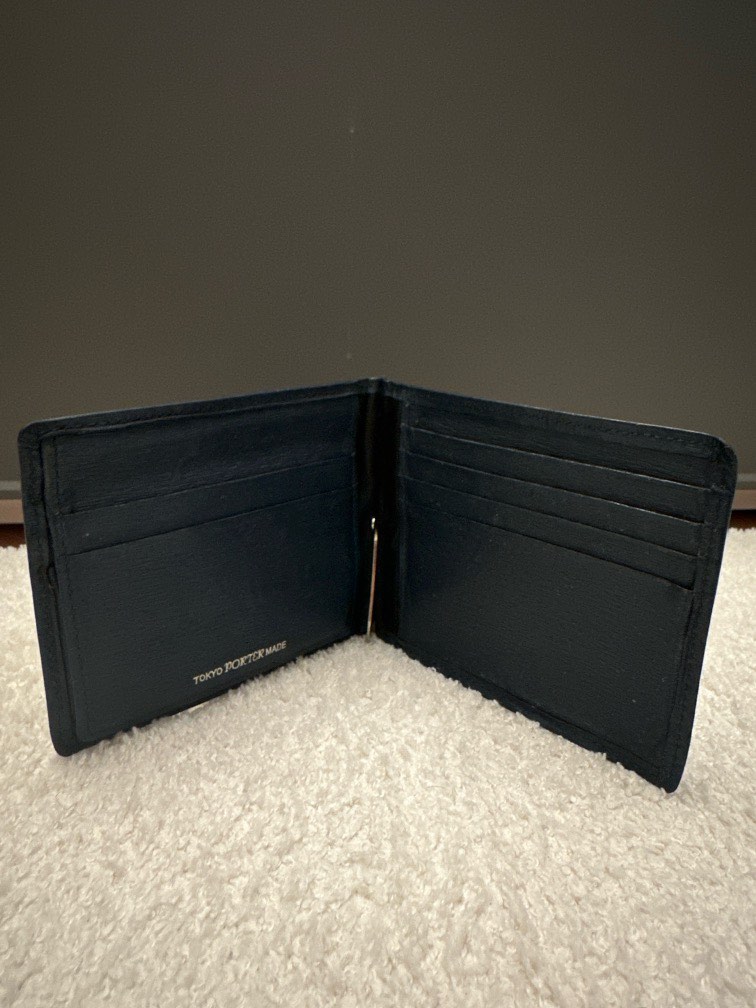 PORTER Clip Wallet (Navy Blue), 男裝, 手錶及配件, 銀包、卡片套 - Carousell