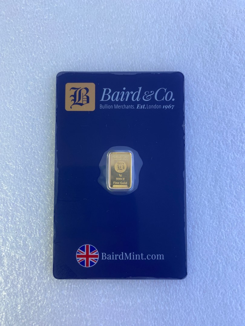 Baird Mint, 1 Gram Gold Minted Bar in Assay, Hobbies & Toys ...
