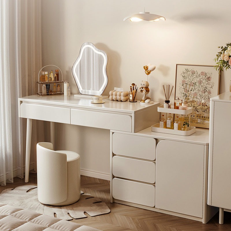 Solid wood cream style dressing table, bedroom, modern minimalist ...