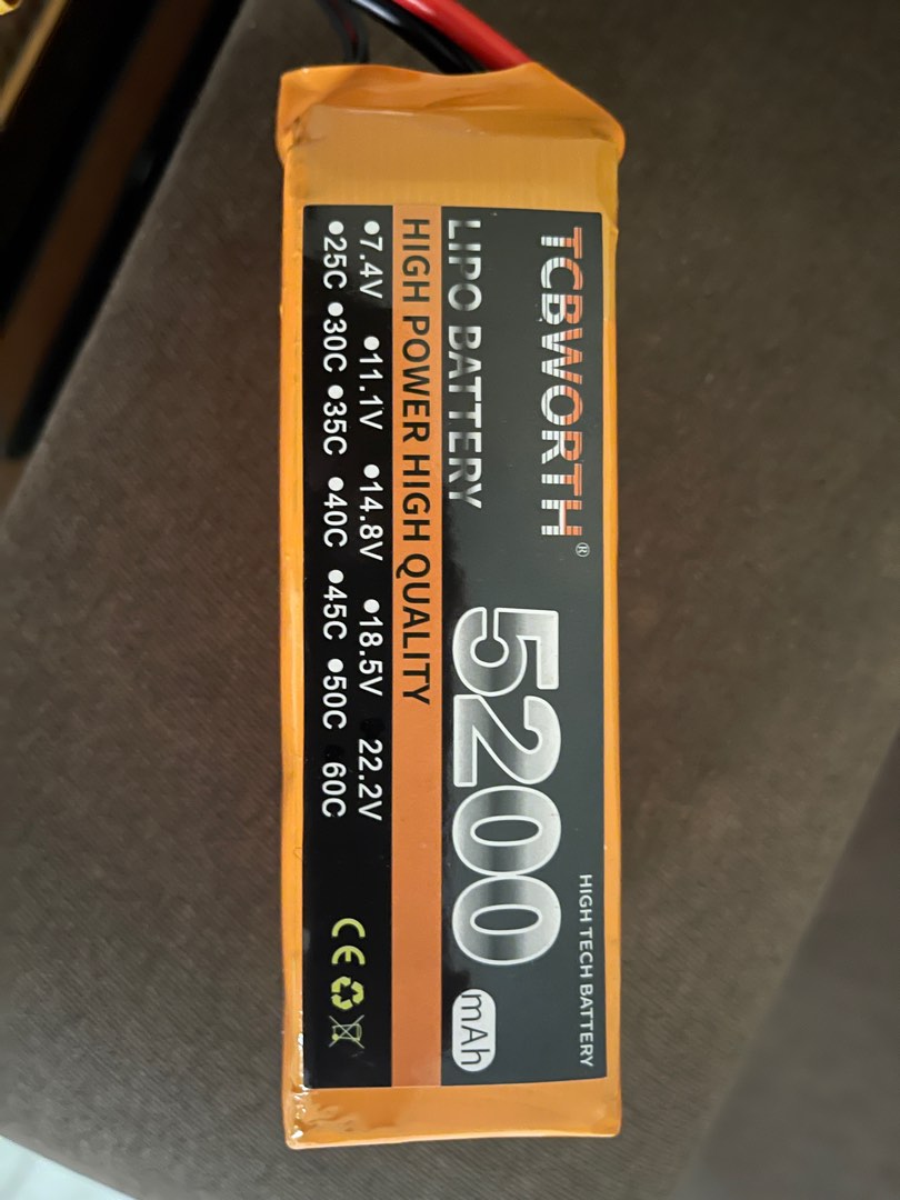 TCBWORTH LIPO 6S 5200 mAH, 22.2V (XT90), Mobile Phones & Gadgets ...