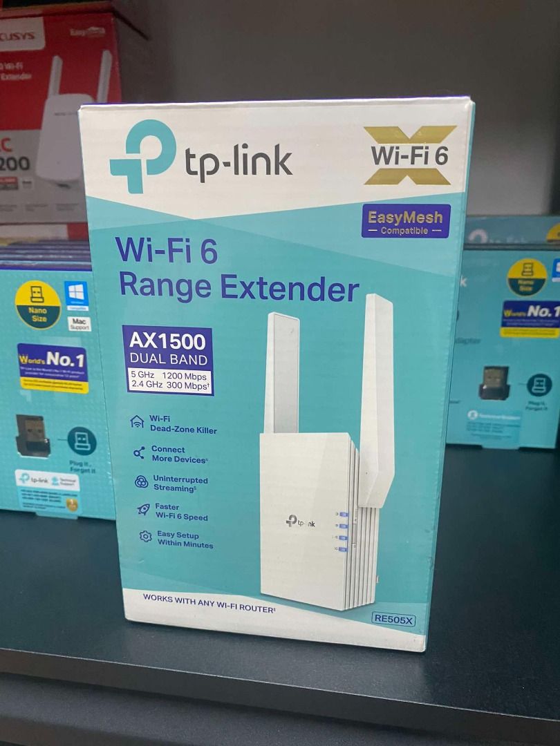 TP-Link RE505X AX1500 Dual Band Mesh Wi-Fi 6 Range Extender, Computers ...
