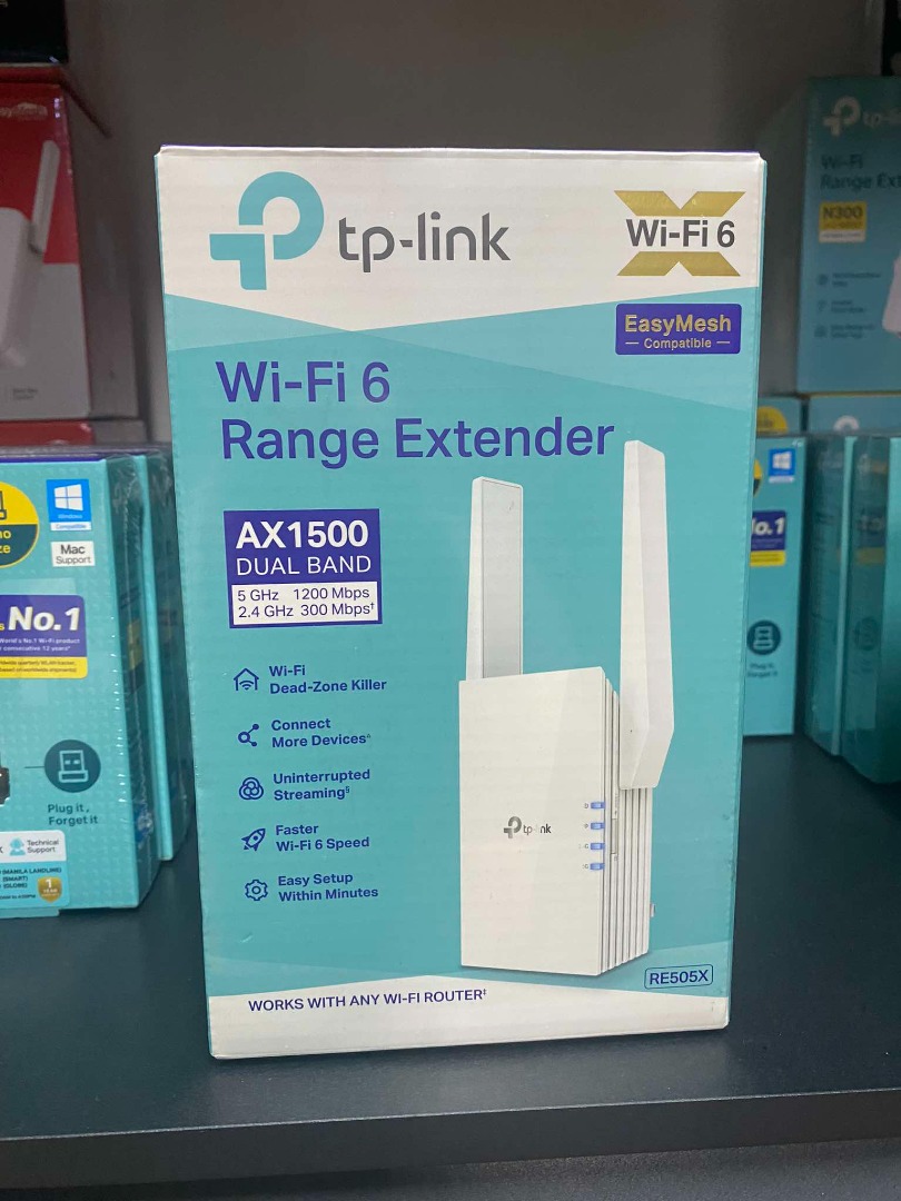 TP-Link RE505X AX1500 Dual Band Mesh Wi-Fi 6 Range Extender, Computers ...