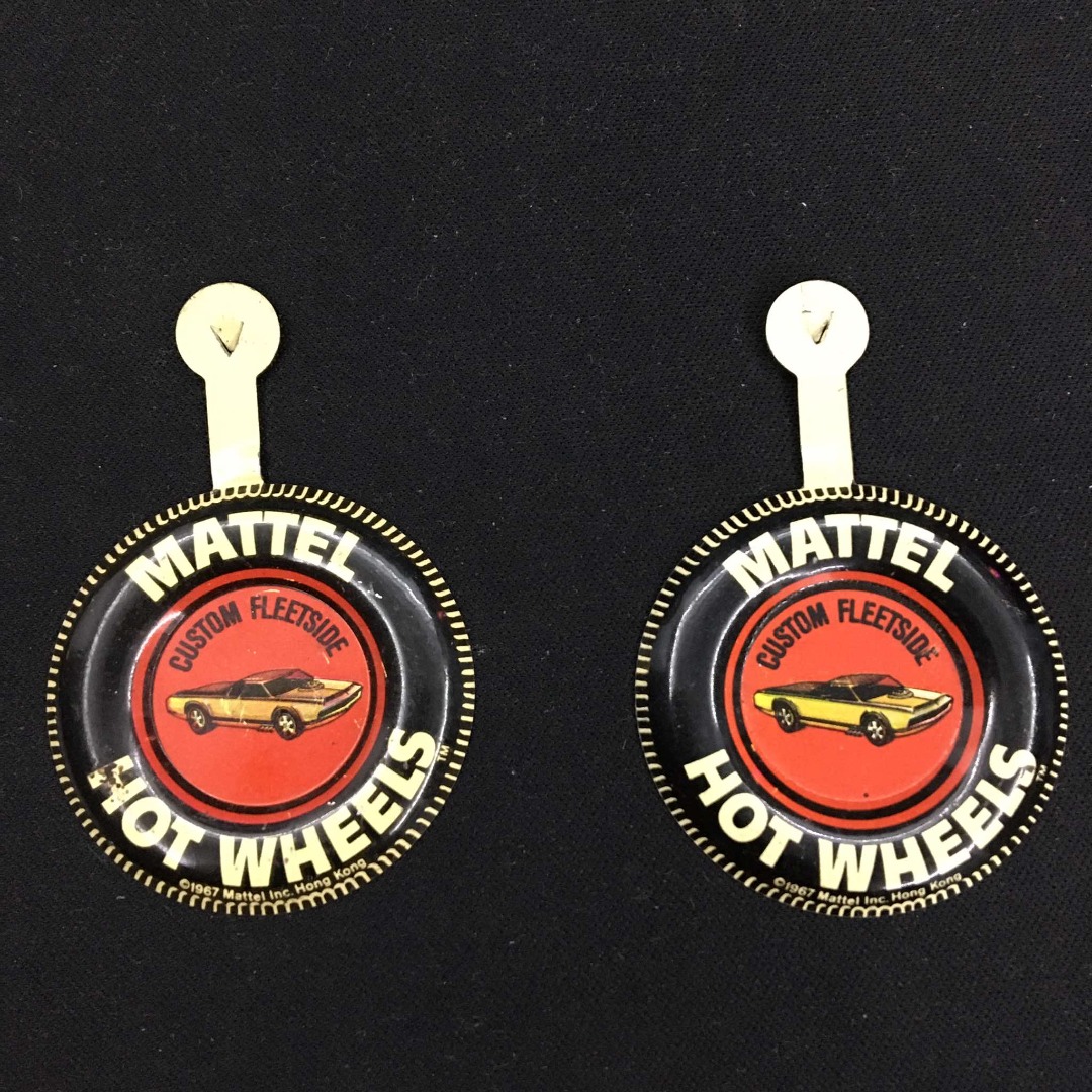 1967 Mattel Hot Wheels Redline Custom Mustang Metal Tag Tab Button ...