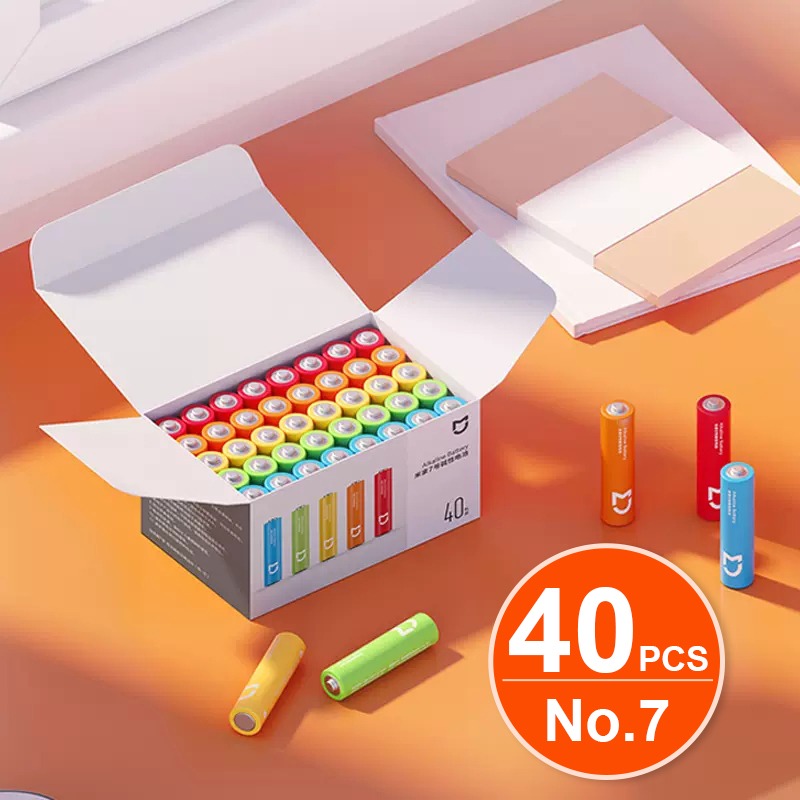 40Pcs Battery Original Mijia No.5 AA / No.7 AAA Alkaline Battery ...