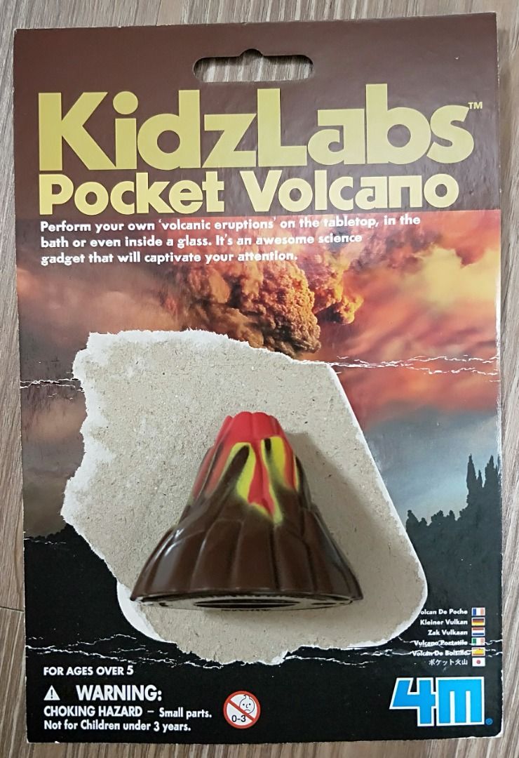 [4M Kidzlabs] Pocket Volcano 迷你火山 / DIY STEM 化學地質實驗室實驗 (二手), 書籍、休閒與玩具 ...