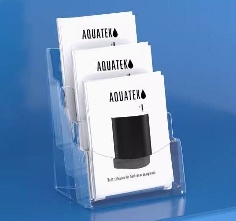 Acrylic Brochure Holder Wall Mount Flyer Pamphlet Magazine Display ...