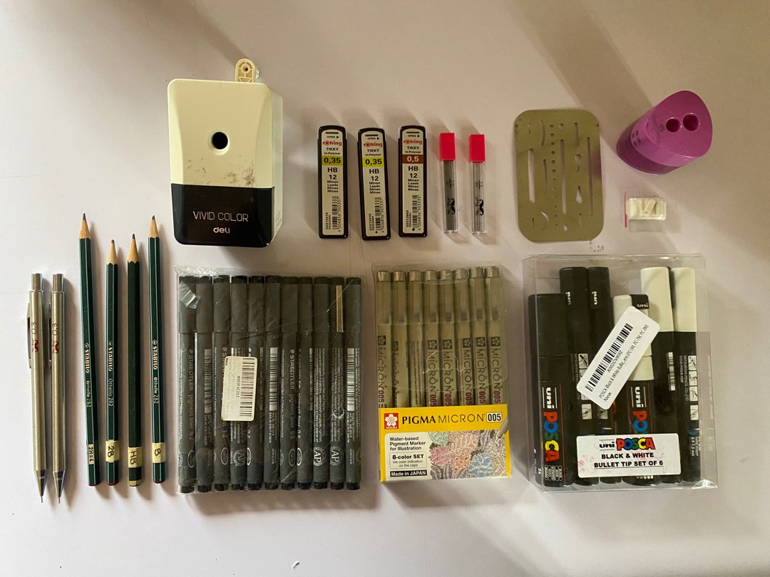 Archi Drawing Starter Pack (Unipin Markers, Pencil, etc), Hobbies ...