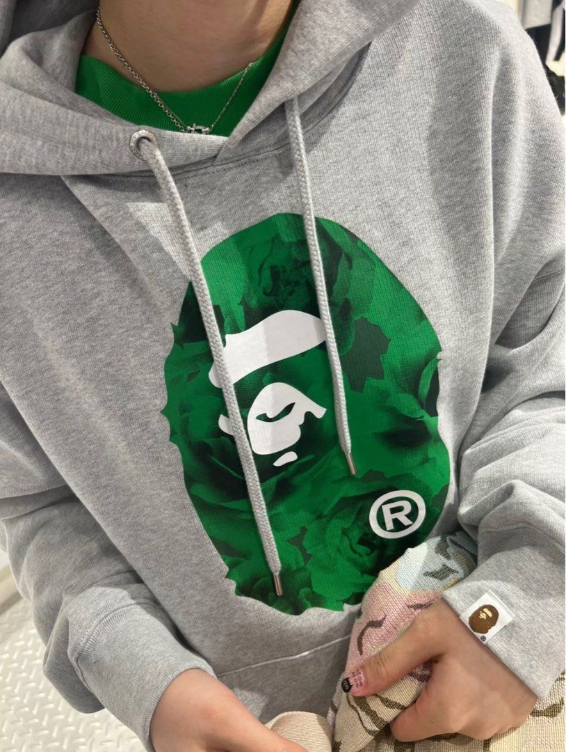 solid green bape hoodie