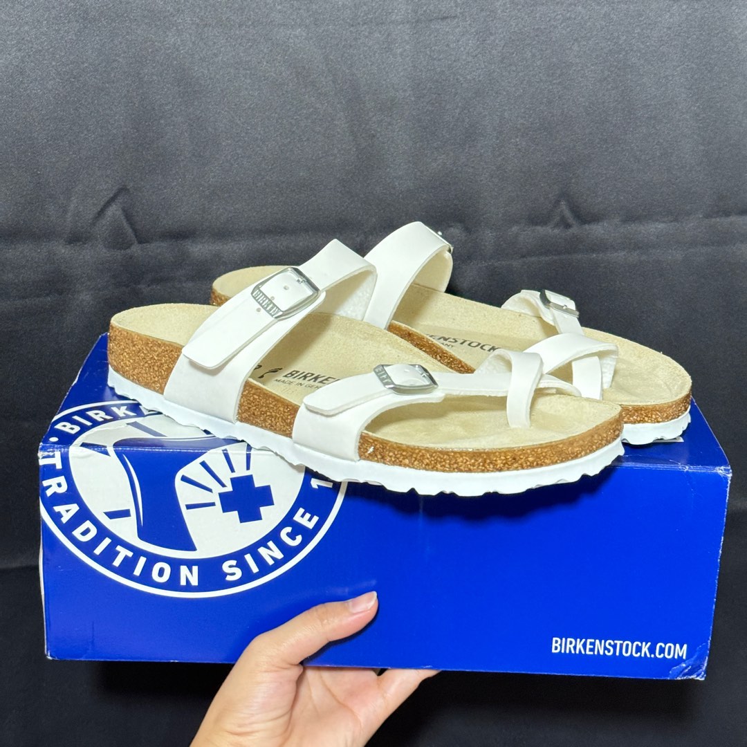 BIRKENSTOCK MAYARI WHITE, Women's Fashion, Footwear, Flats & Sandals on ...