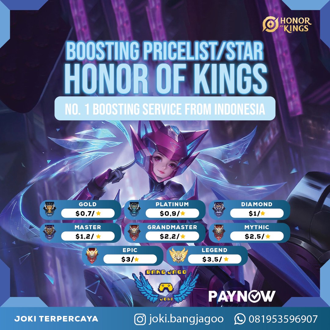 BOOSTING HOK WITH BEST QUALITY NO.1 / HONOR OF KINGS / JOKI HOK / JOKI ...